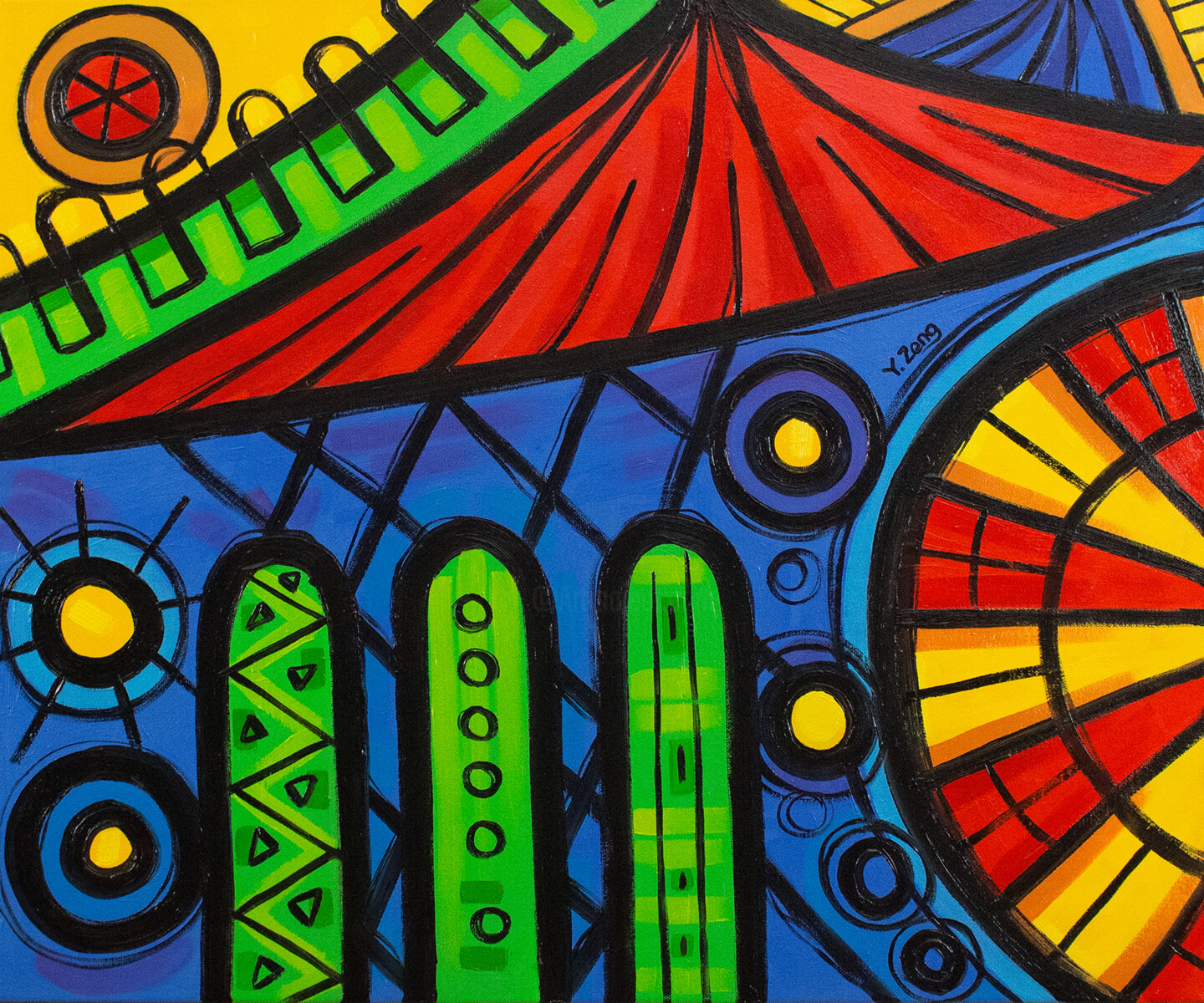 Playground Blue, Pintura por Yue Zeng | ArtMajeur by YourArt