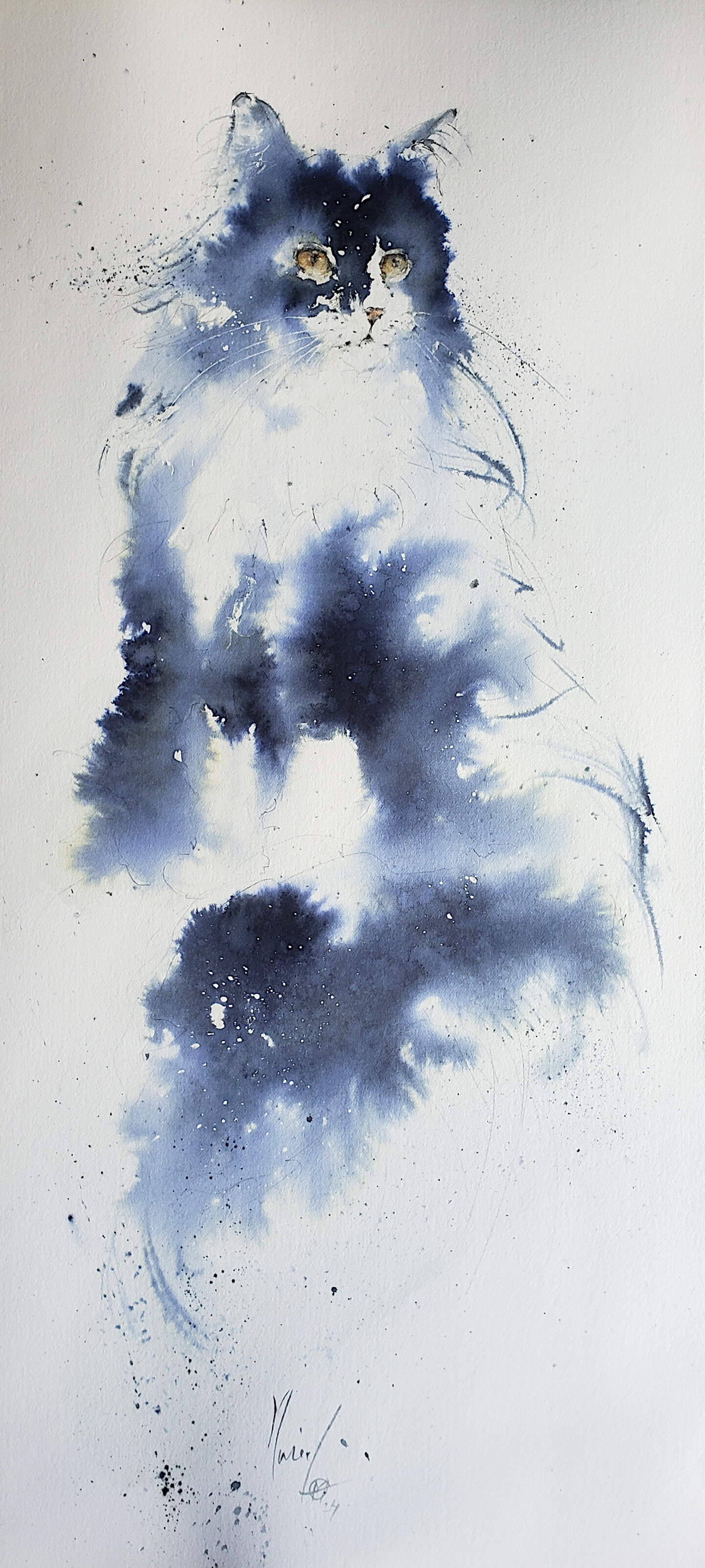 L'élégance Du Chat, Pintura por Muriel Mougeolle | ArtMajeur by YourArt